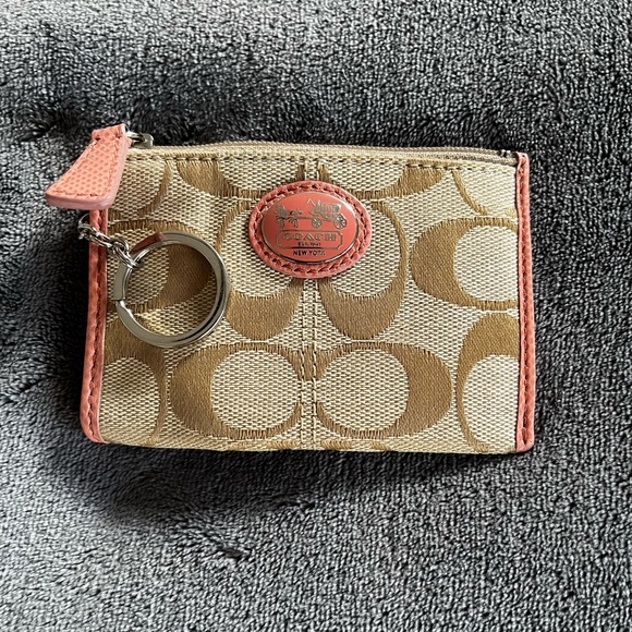 Coach | Other | Coach Blush Pink And Tan Coin Purse | Poshmark